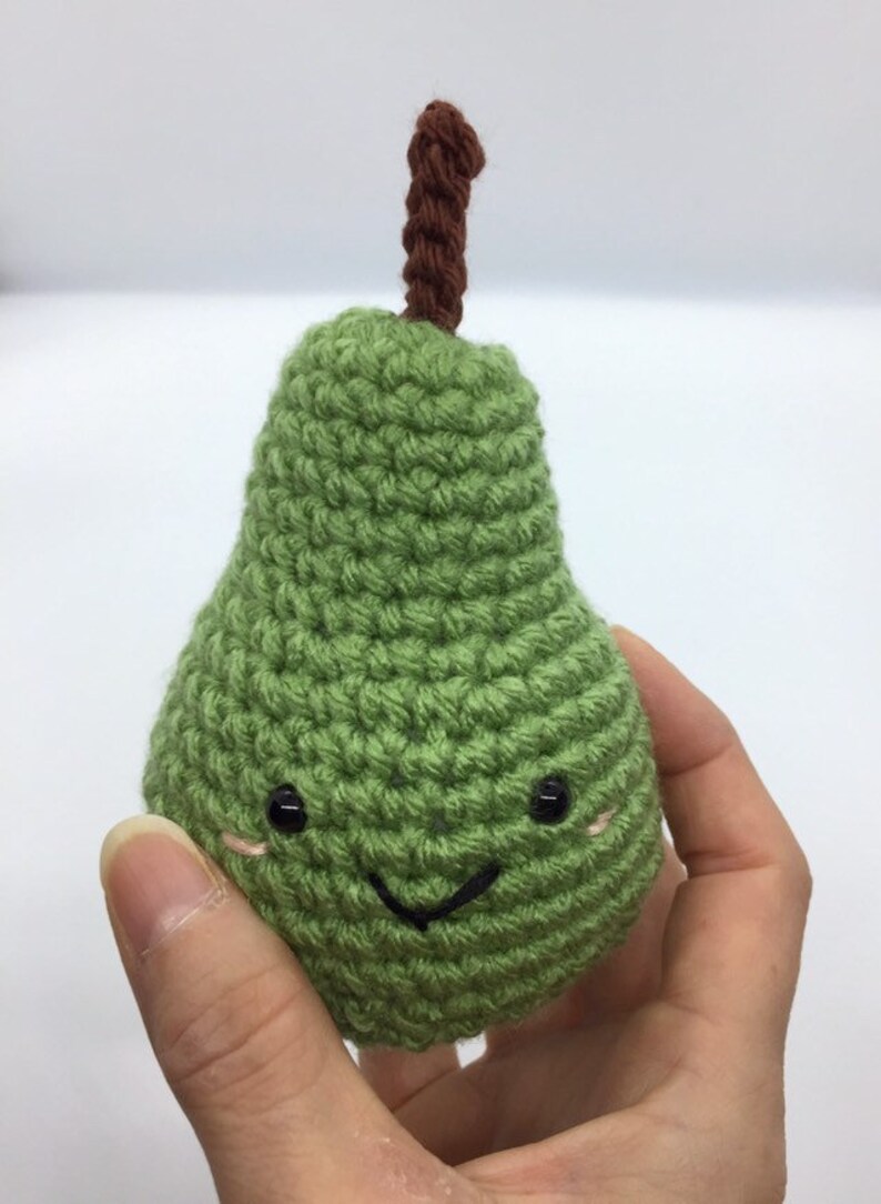 Pear Stress Ball Soft Fruit Fidget Toy Crochet Play Food - Etsy