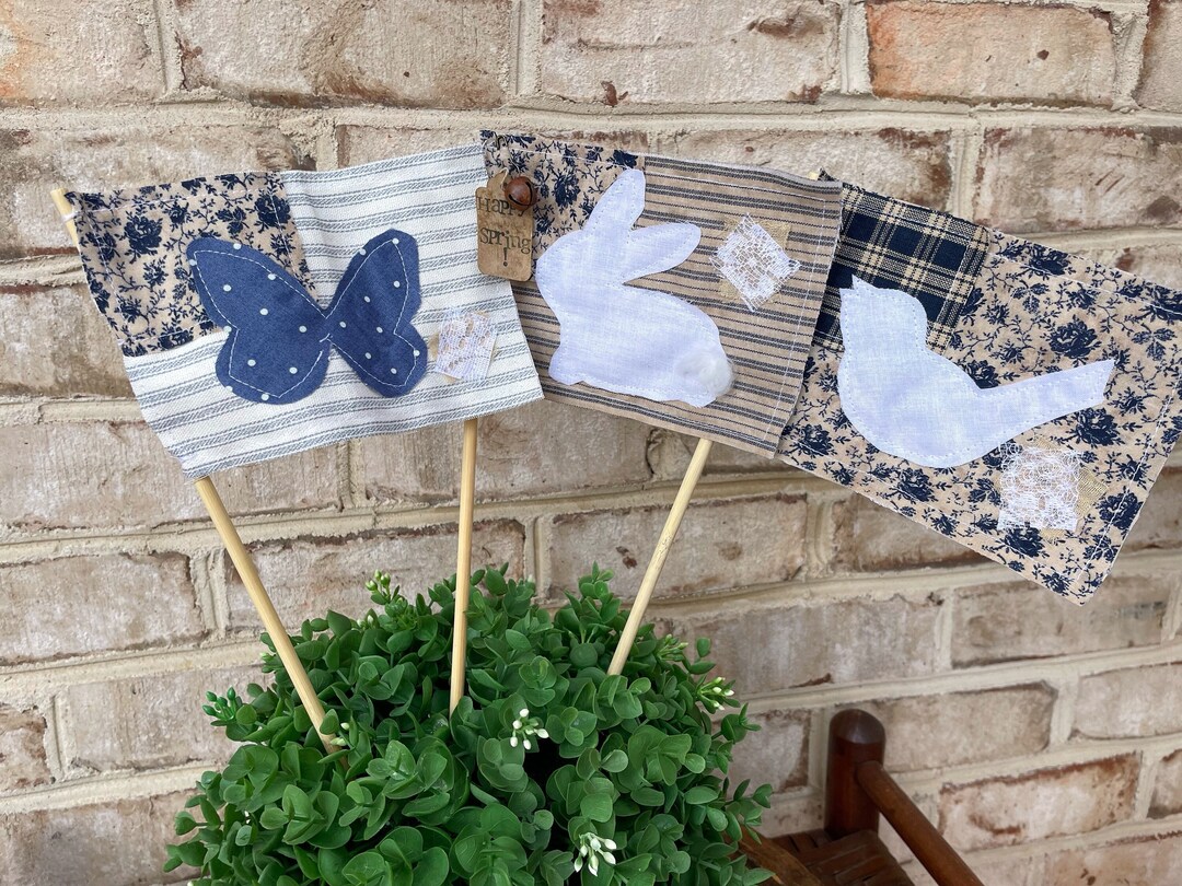 Easter Pennant Flags, Spring Flags, Spring Tiered Tray Decor, Farmhouse ...
