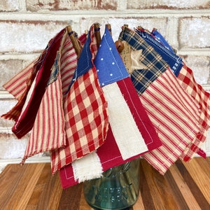 Primitive Americana Flags, Patriotic Flags, July 4th Tiered Tray Decor ...