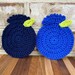 Blueberry Coasters Set, Crochet Drink Coasters, Blueberry Kitchen Decor ...
