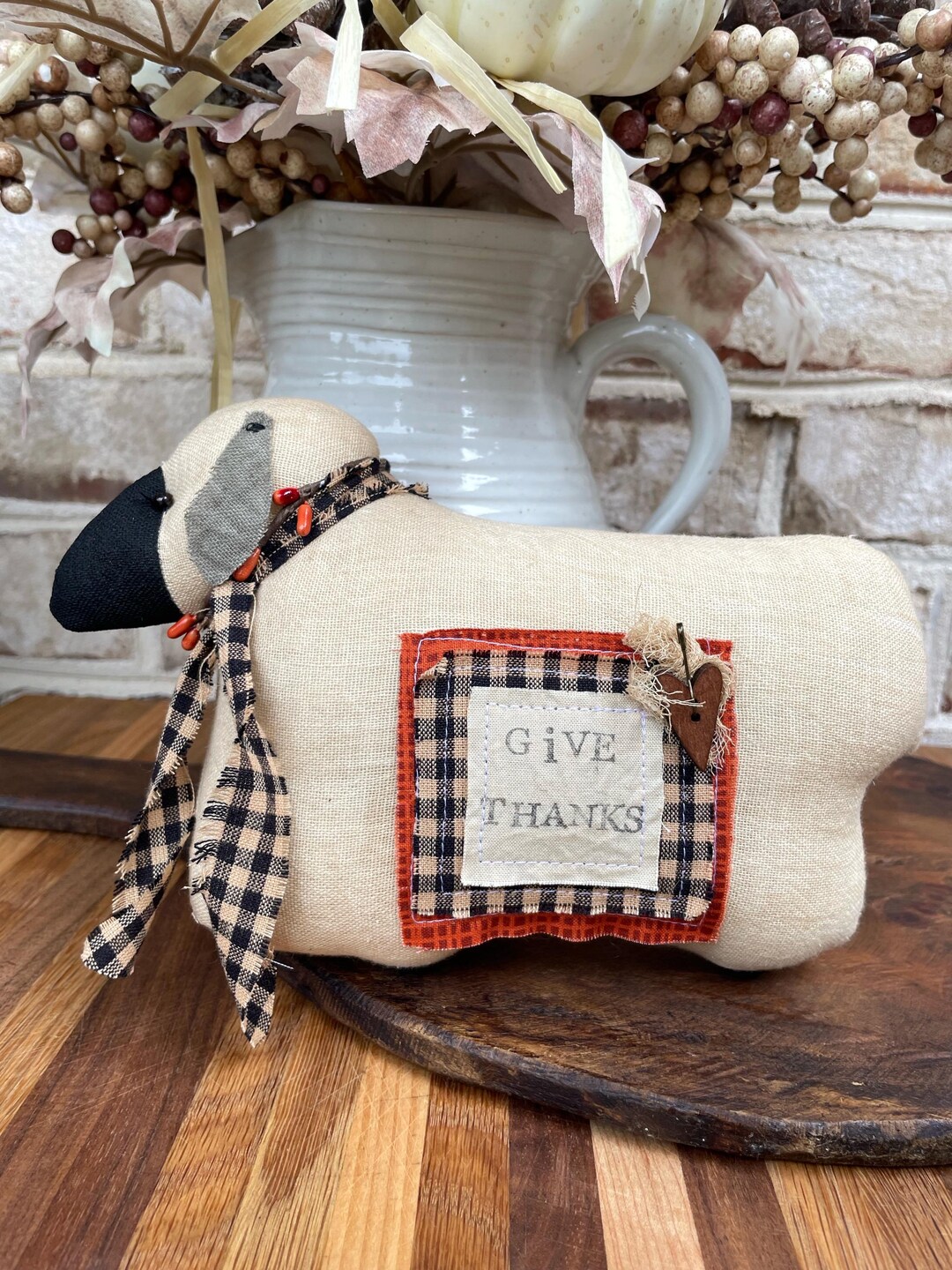 Primitive Sheep, October Sheep, Farmhouse Thanksgiving Decor, Sheep ...