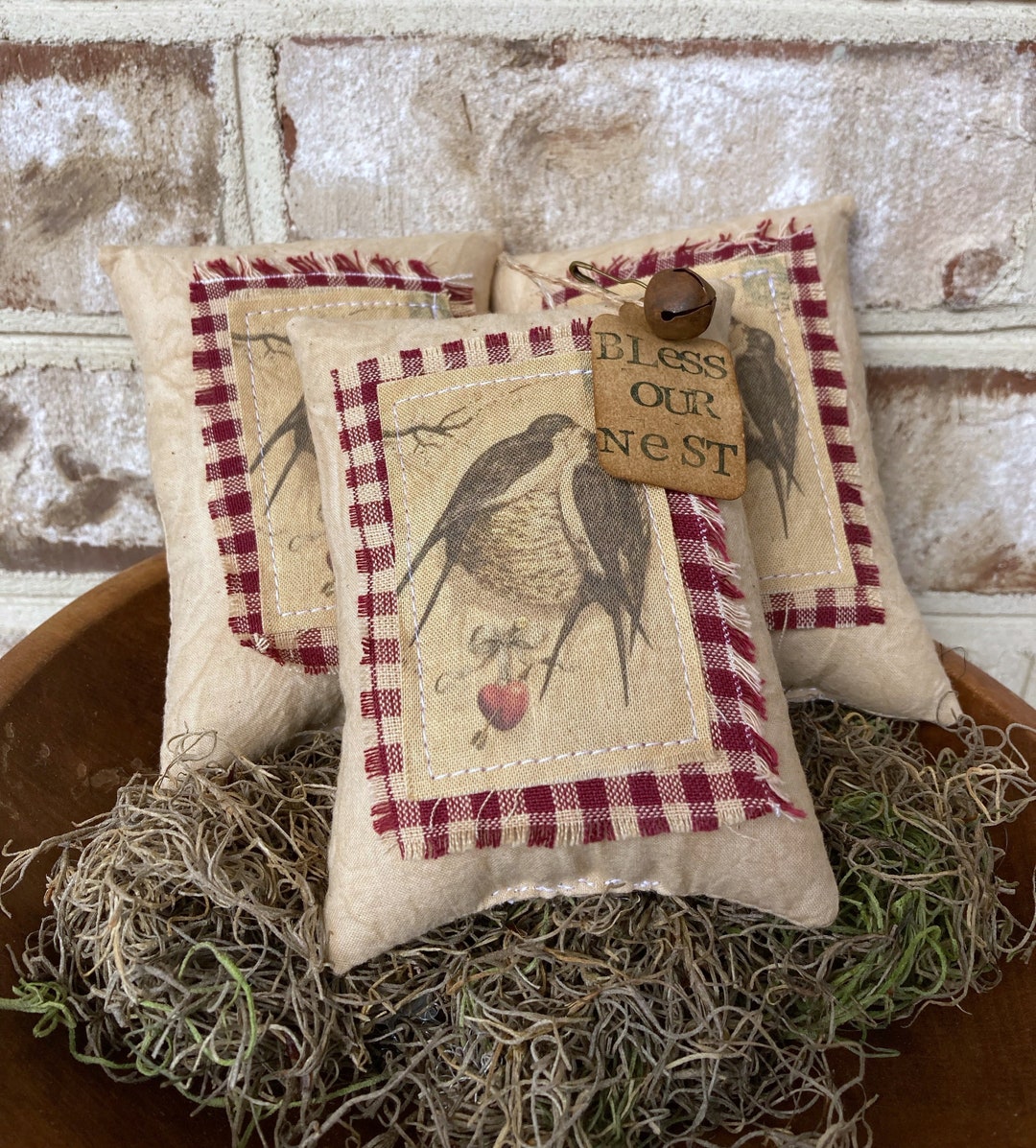 Lovebirds Decoration, Valentines Day Bowl Fillers, Primitive Valentines ...
