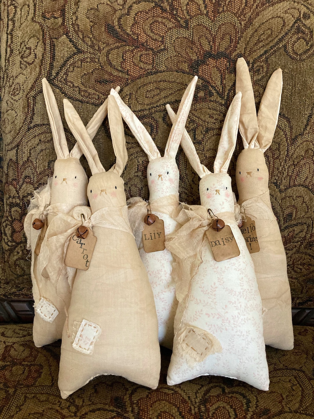 Primitive Easter Bunny, Primitive Rabbit Doll, Rustic Bunny, Farmhouse ...