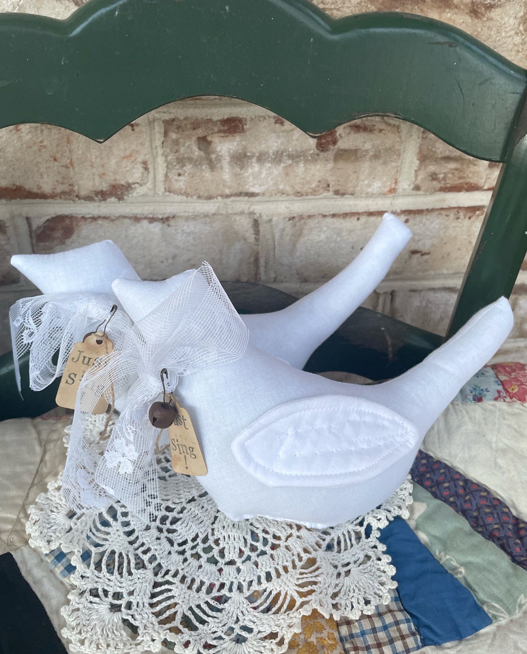 Primitive Birds Decor, Spring Birds, White Bird, Farmhouse Bird Decor ...