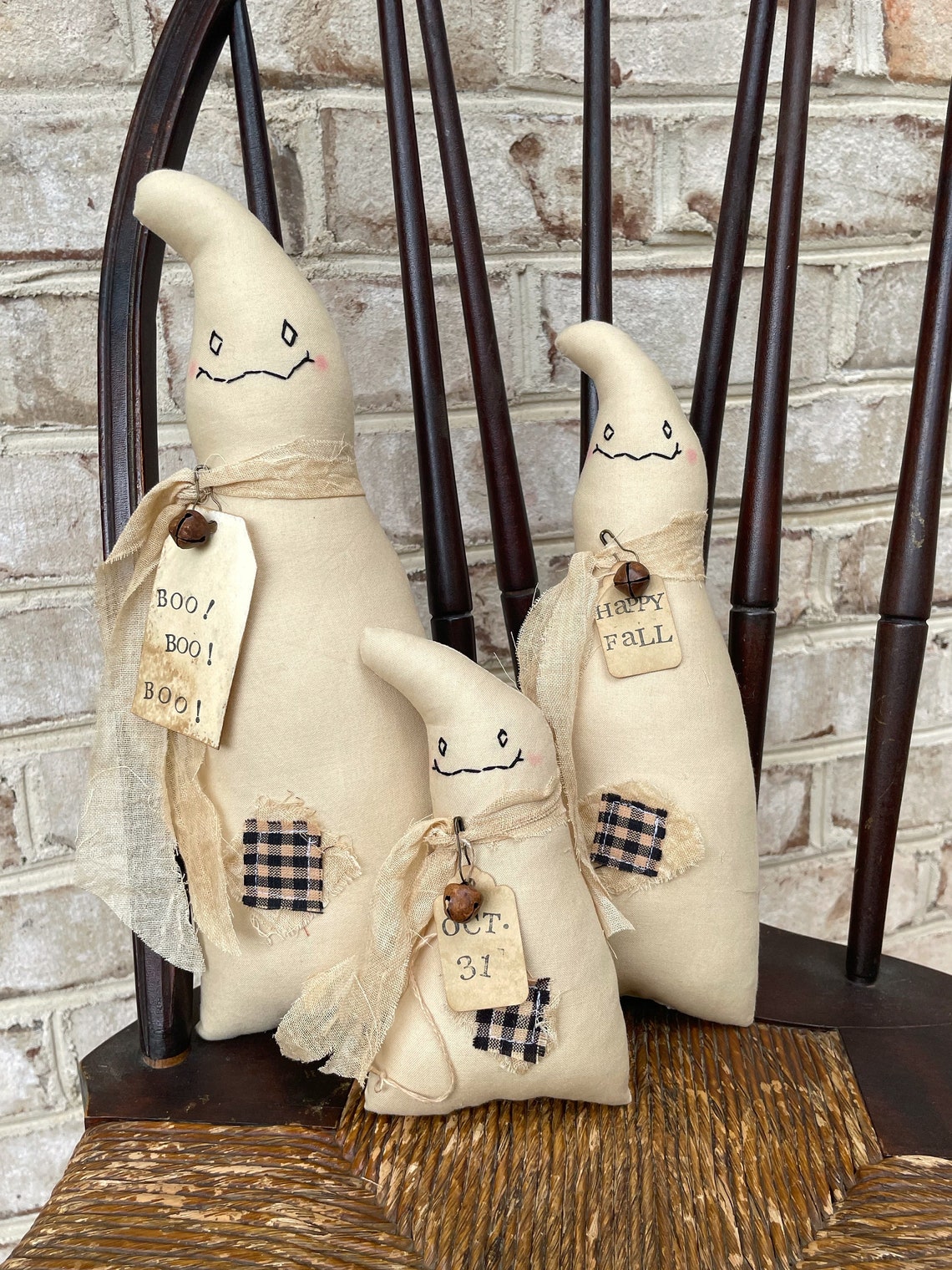 Primitive Ghost Dolls, Ghost Family Shelf Sitter, Grungy Halloween ...
