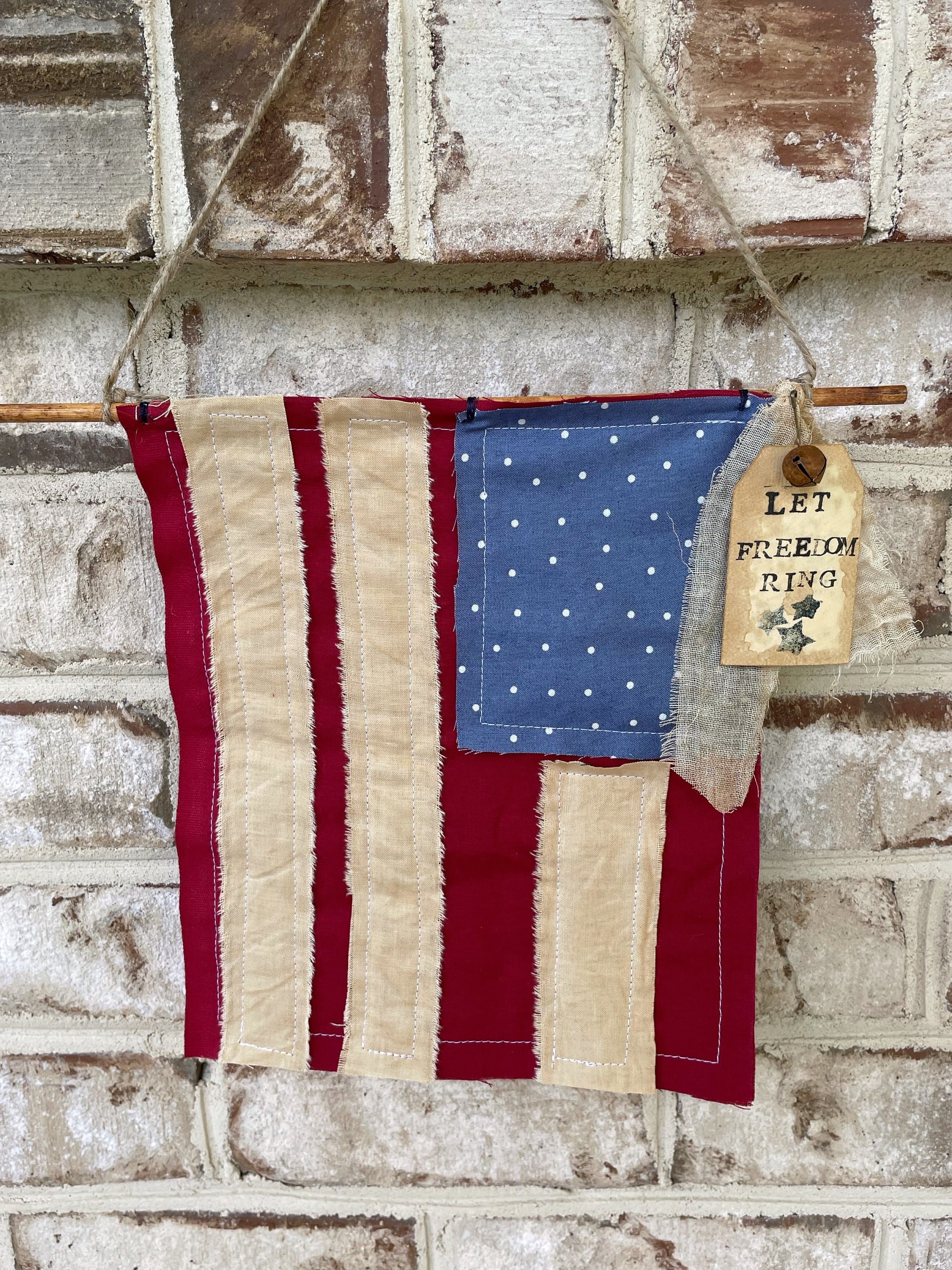 Primitive American Flag , American Flag Door Hanger, Primitive ...