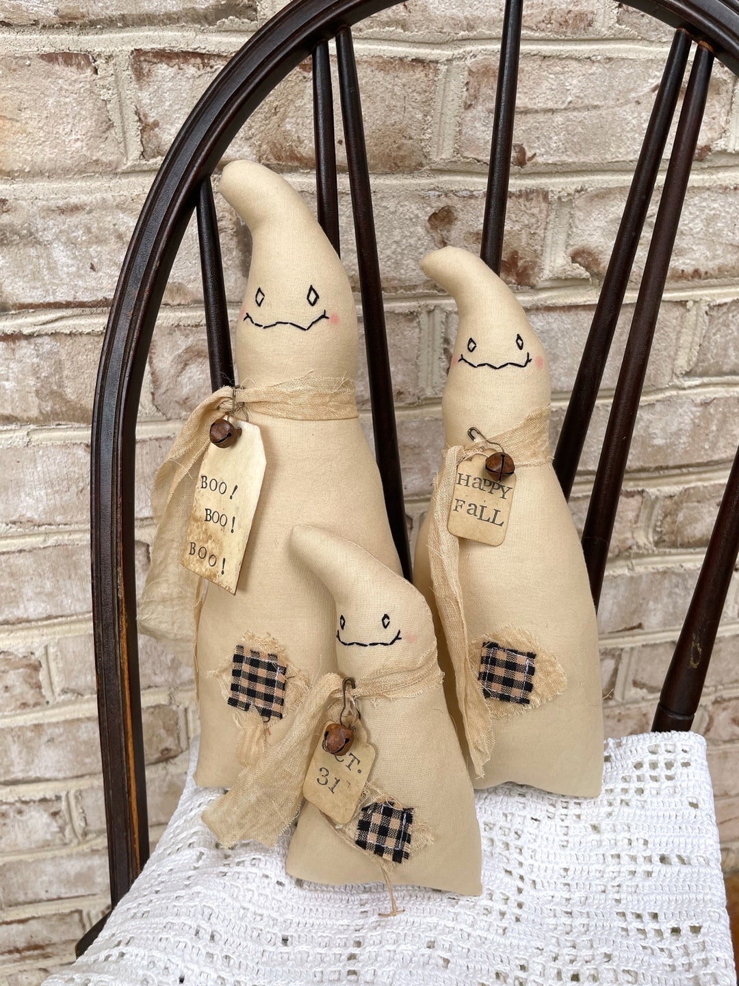 Primitive Ghost Dolls, Ghost Family Shelf Sitter, Grungy Halloween ...