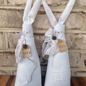 Primitive White Rabbit, White Easter Bunny, French Country Bunny Decor ...