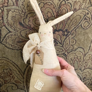 Primitive Easter Bunny, Primitive Rabbit Doll, Rustic Bunny, Farmhouse ...