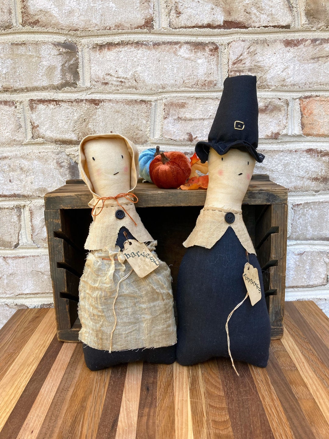 Primitive Pilgrims, Thanksgiving Primitive Dolls, Thanksgiving Pilgrim ...