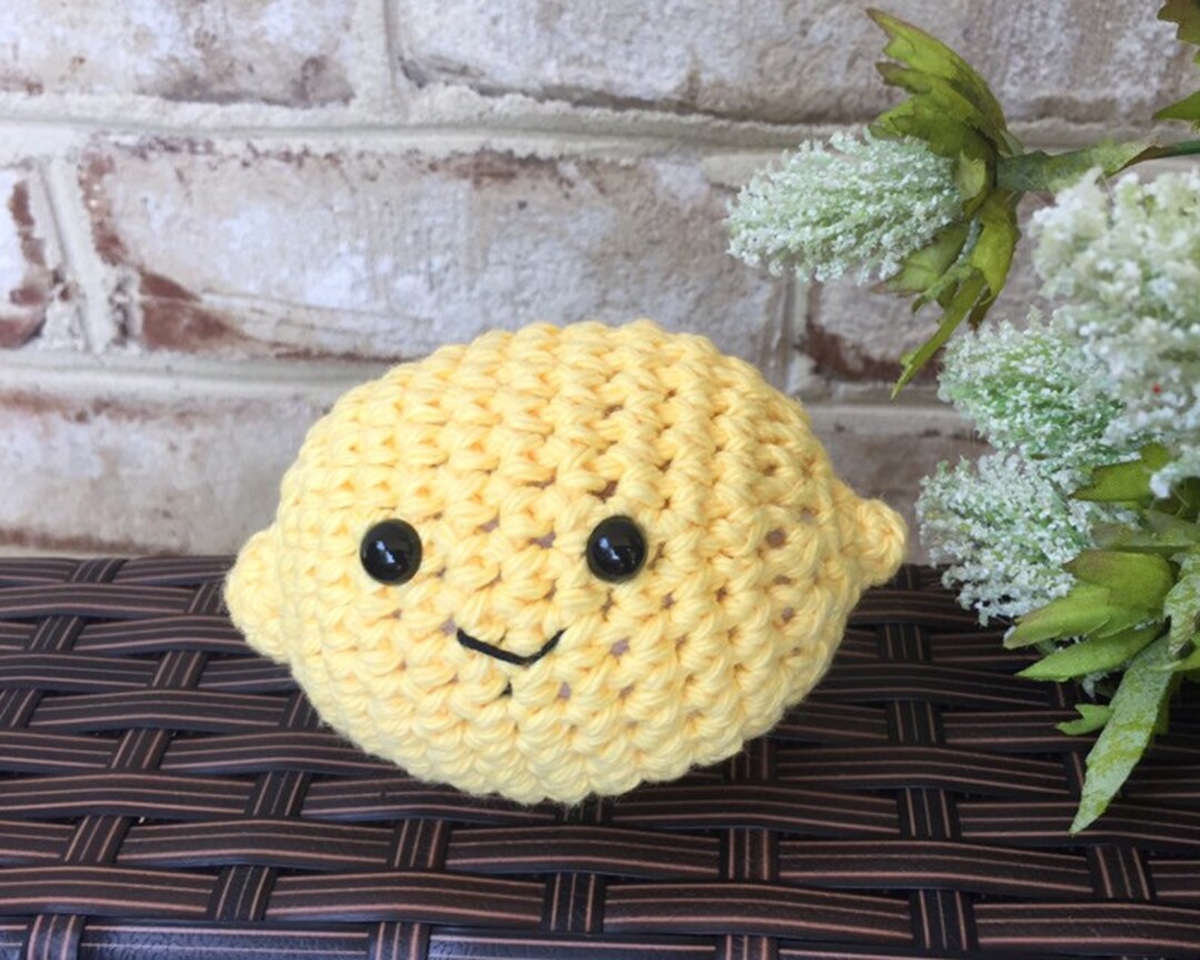 Crochet Lemon Plushie, Fruit Stress Ball, Lemon Tiered Tray Decor ...