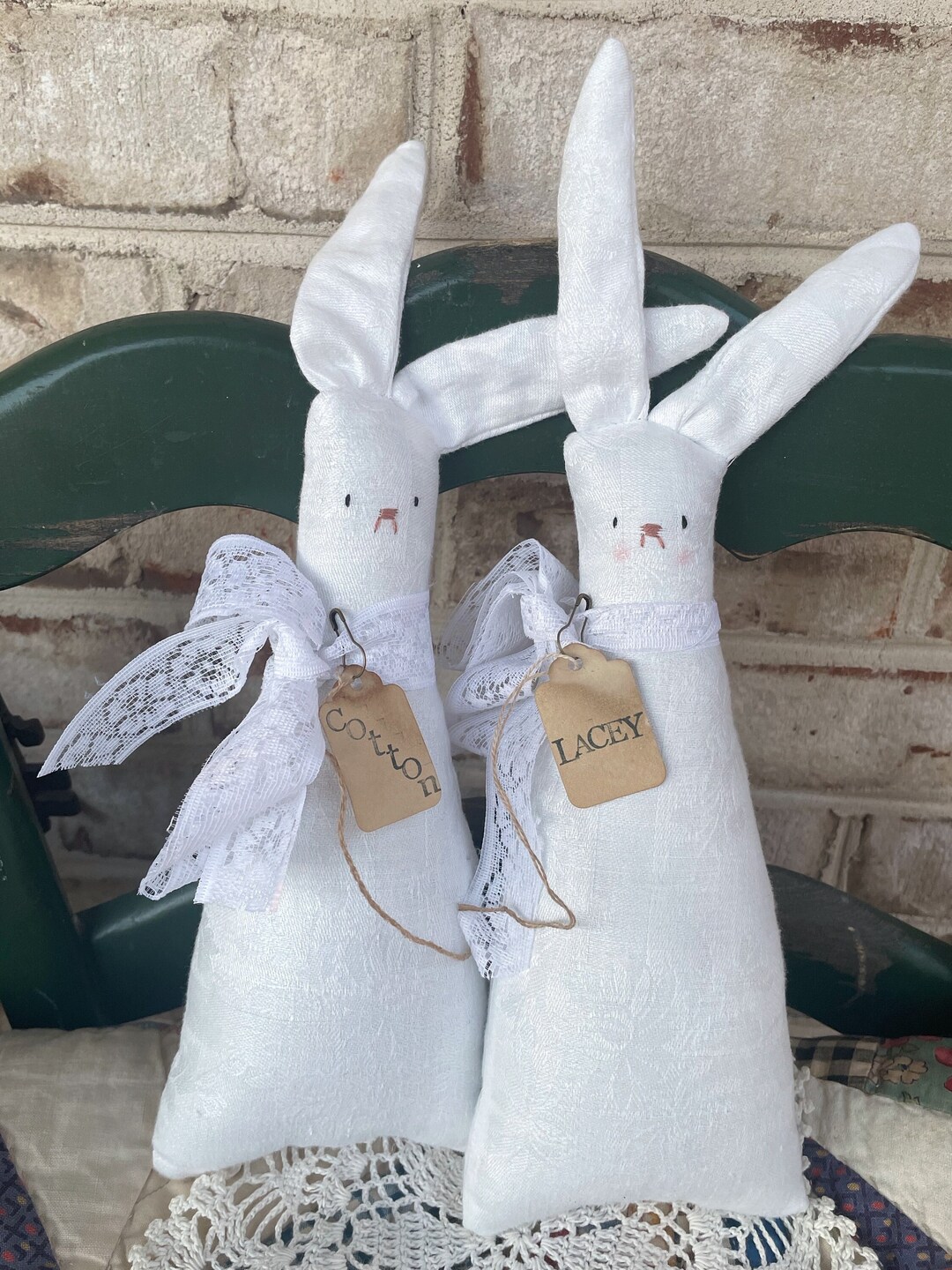 Vintage Easter Bunny, Primitive White Rabbit, French Country Bunny ...