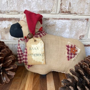 Christmas Sheep, Primitive Sheep Decor, Shelf Sitter Christmas ...