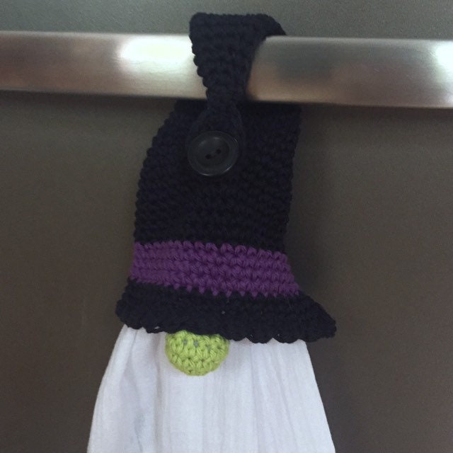 Witch Gnome Towel Topper Halloween Kitchen Decor Crochet | Etsy