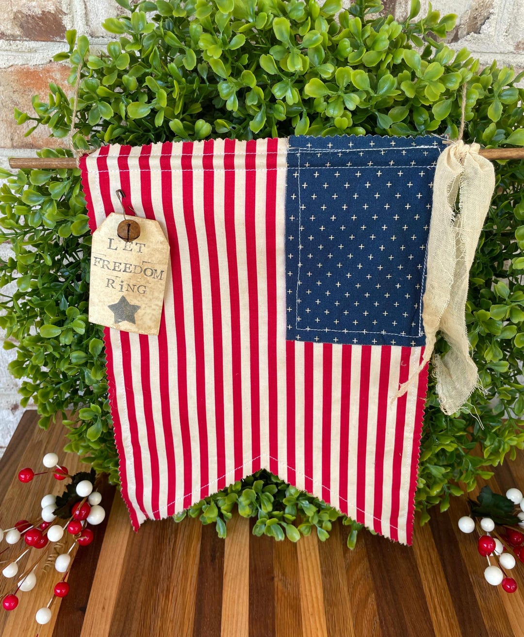 American Flag Wall Hanging, Vintage Americana Flag, Primitive American ...