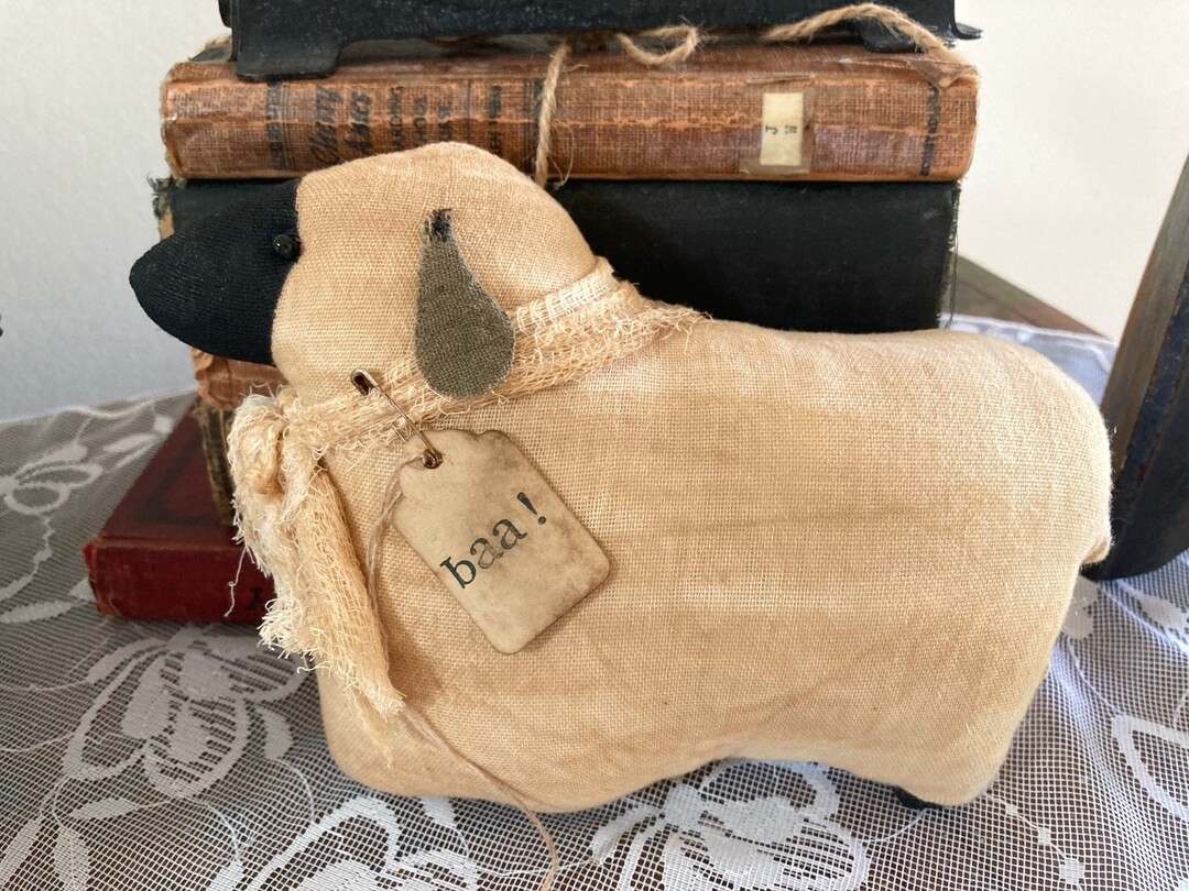 Primitive Sheep Decor for Home, Sheep Shelf Sitter, Grungy Sheep Home ...