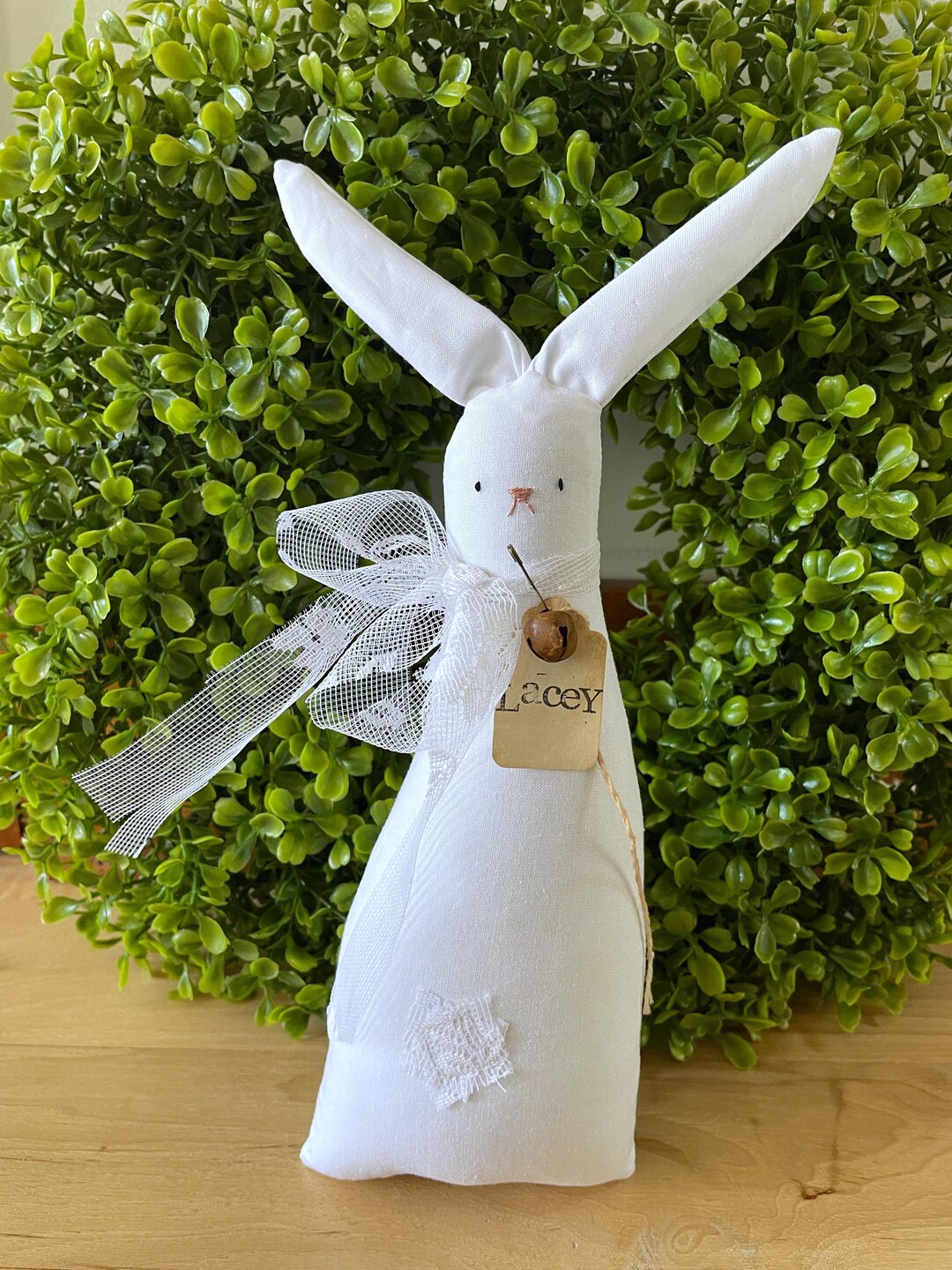 Primitive White Rabbit, White Easter Bunny, French Country Bunny Decor ...