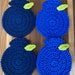 Blueberry Coasters Set, Crochet Drink Coasters, Blueberry Kitchen Decor ...