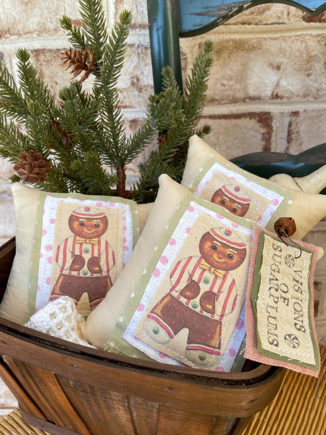 Gingerbread Bowl Fillers, Gingerbread Christmas Decor, Primitive ...