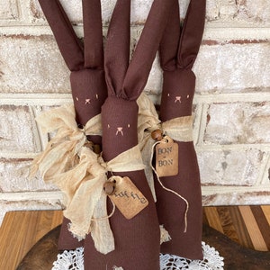 Primitive Chocolate Easter Bunny, Chocolate Bunny Decor, Farmhouse ...