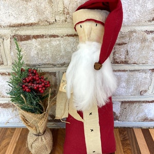 Primitive Santa Doll, Grungy Santa, Prim Christmas Decor, Primitive ...