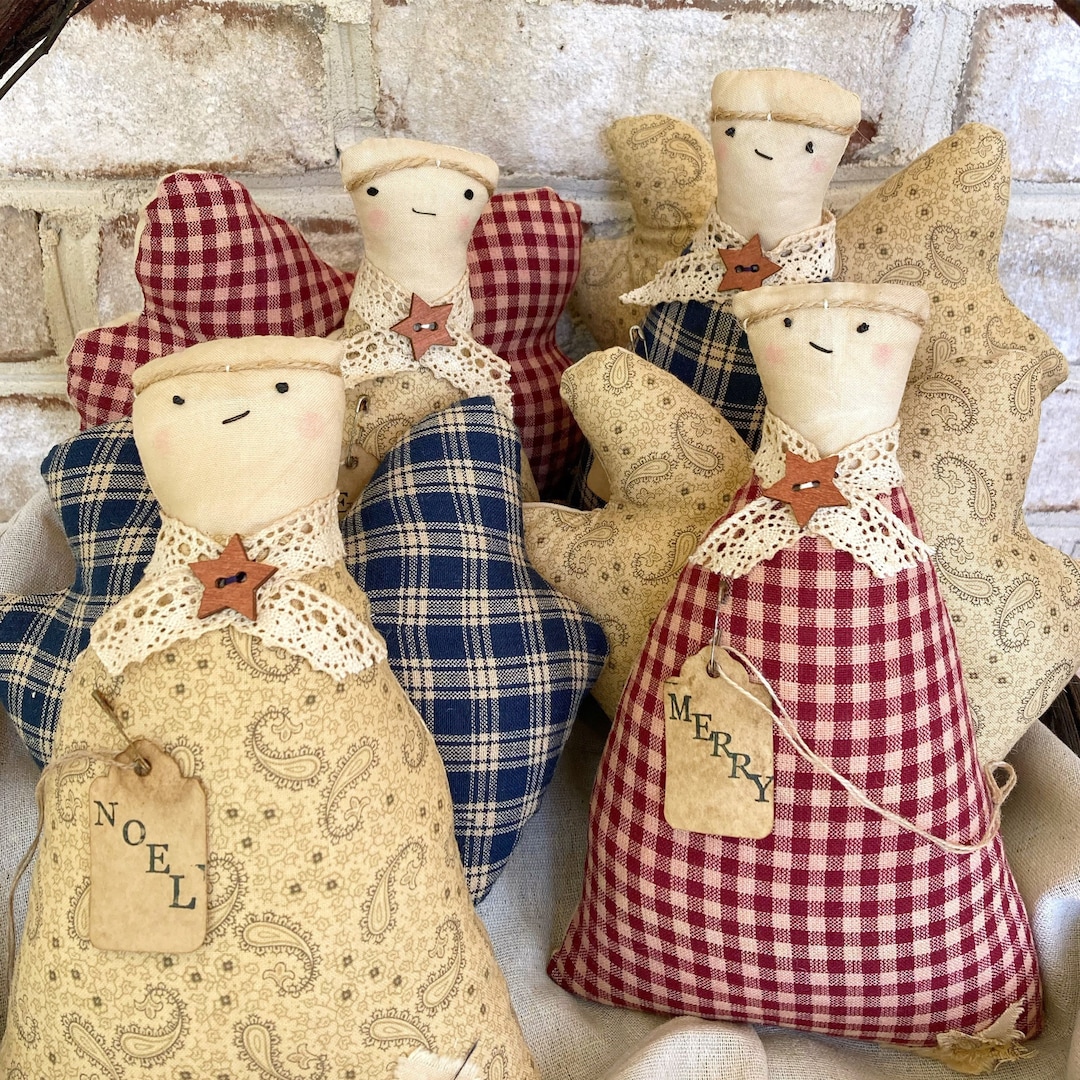Primitive Angel Doll, Christmas Angel Doll, Primitive Christmas Decor ...