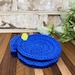 Blueberry Coasters Set, Crochet Drink Coasters, Blueberry Kitchen Decor ...