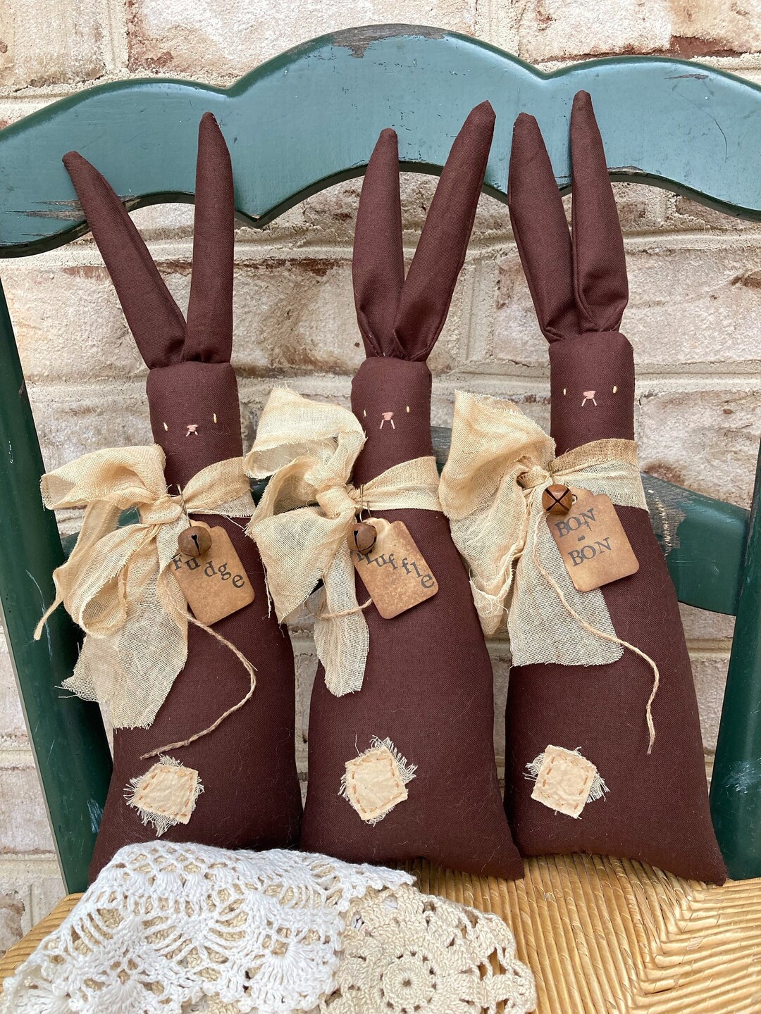 Primitive Chocolate Easter Bunny, Chocolate Bunny Decor, Farmhouse ...