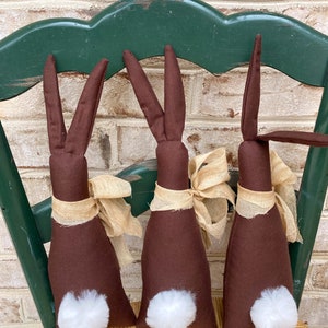 Primitive Chocolate Easter Bunny, Chocolate Bunny Decor, Farmhouse ...