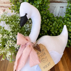 Primitive Swan Decor, Long Neck Swan, Country Swan, Swan Shelf Decor ...