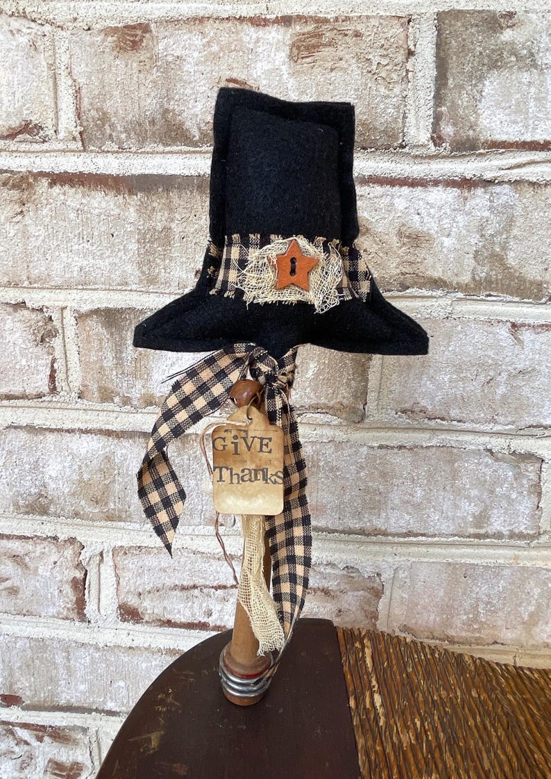 Primitive Pilgrim Hats, Pilgrim Hat Table Sitter, Thanksgiving Tiered ...