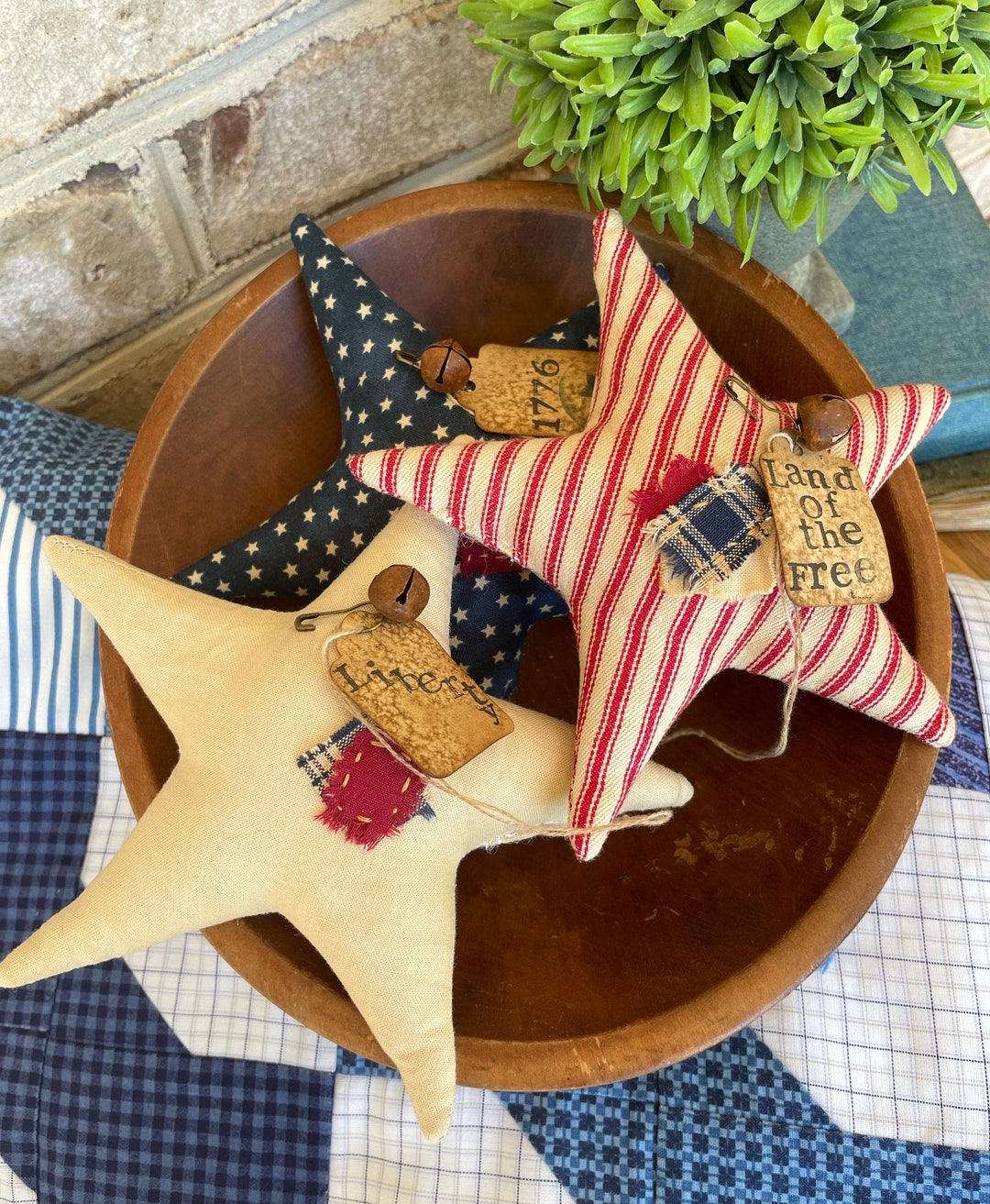 Patriotic Stars Set, Americana Stars, Star Bowl Fillers, Primitive ...