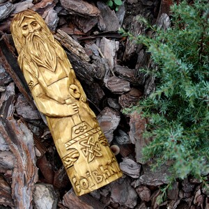 Big Wooden Statue of GOIBHNIU. Celtic God. Wiccan, Wicca, Altar, Druid ...