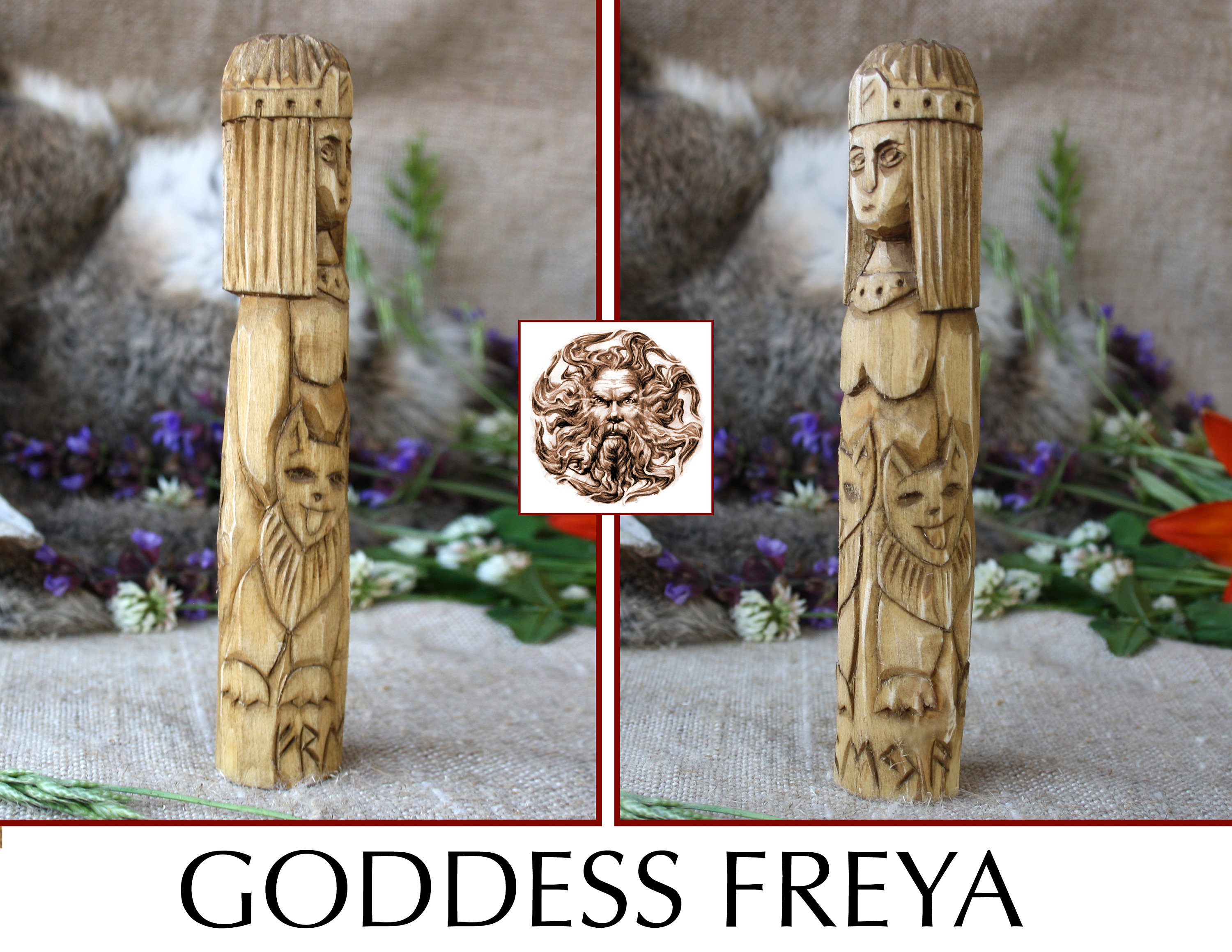 Norse Goddesses FREYA FRIGG and AIR. Wooden Goddesses . - Etsy