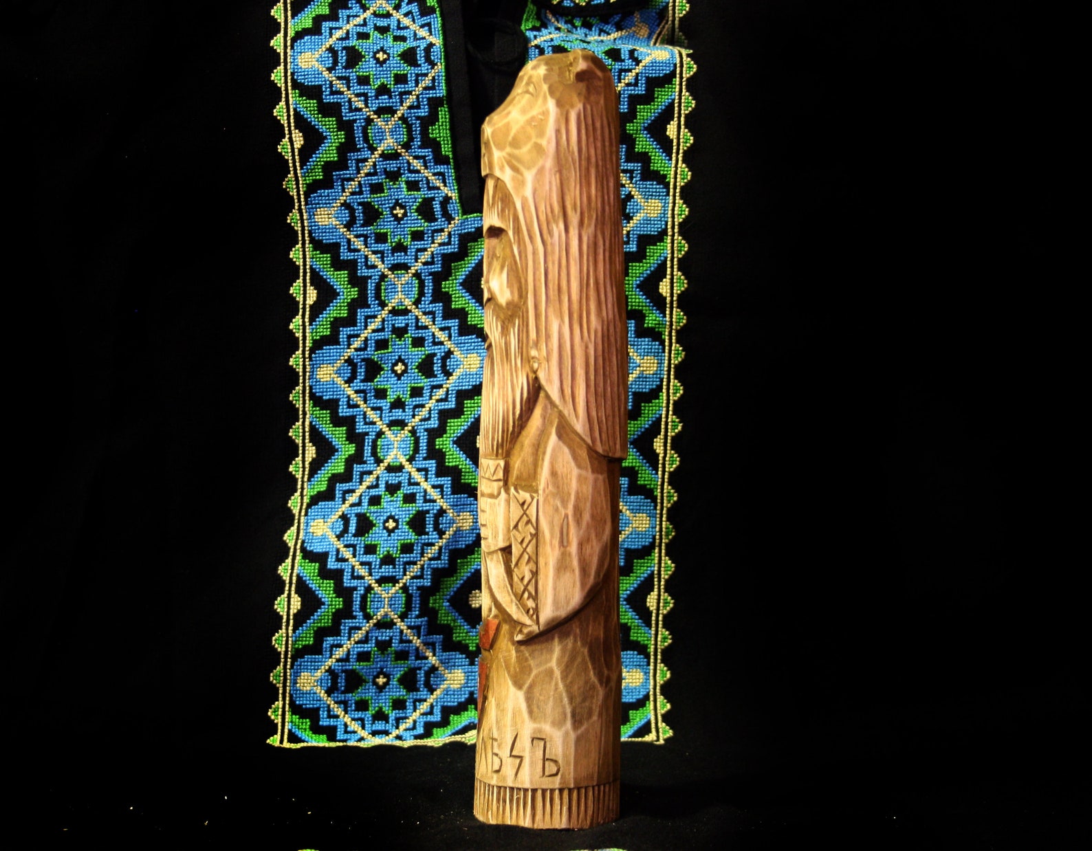 Wooden Slavic God Veles. Linden Statue. Veles Protection Slavic and ...