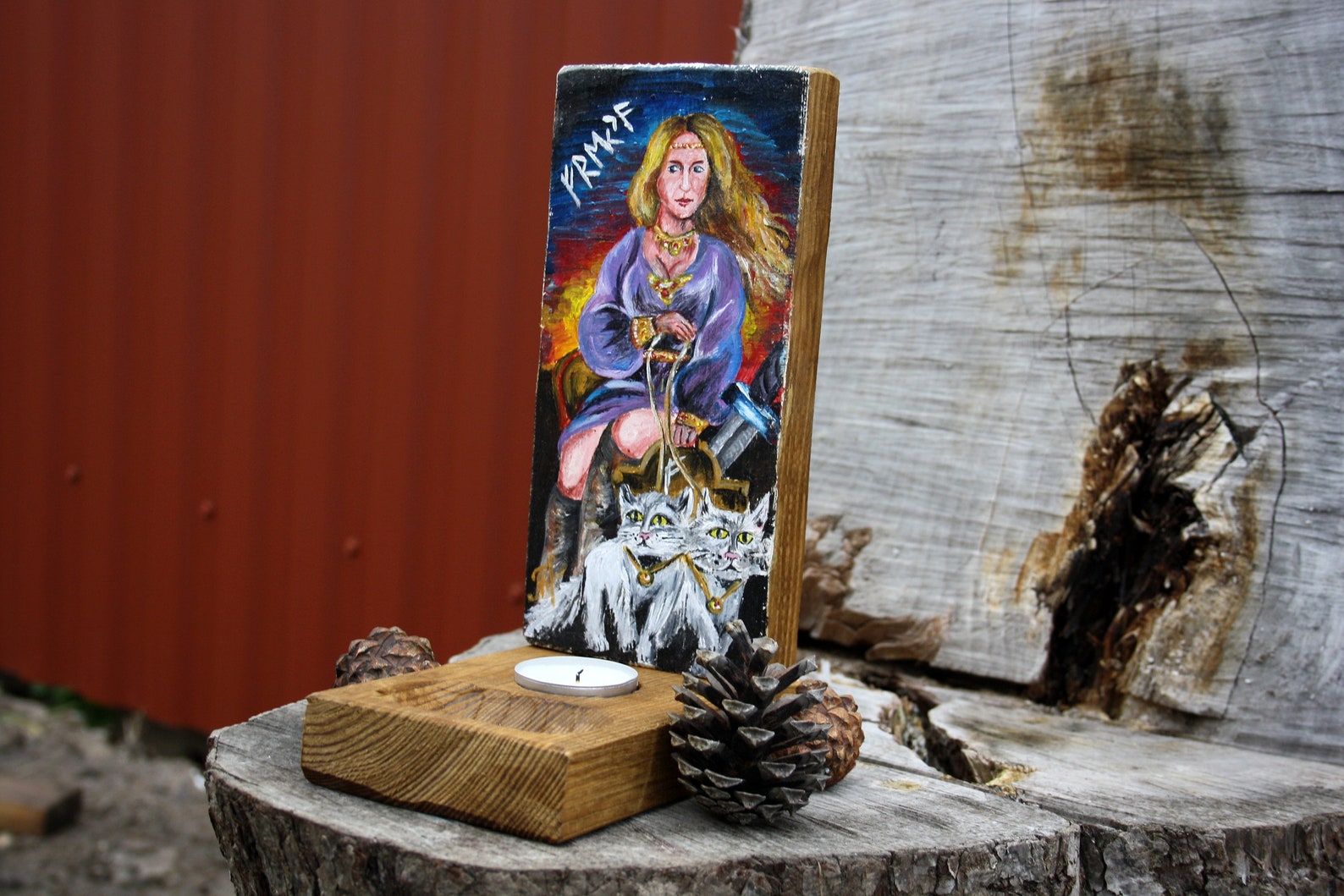 Painting Goddess Freya. Big viking Altar. Acrylic painting. | Etsy