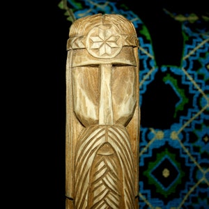 Hand Carved Wooden Slavic Pantheon. Svarog, Rod, Veles, Perun, Dajdbog ...