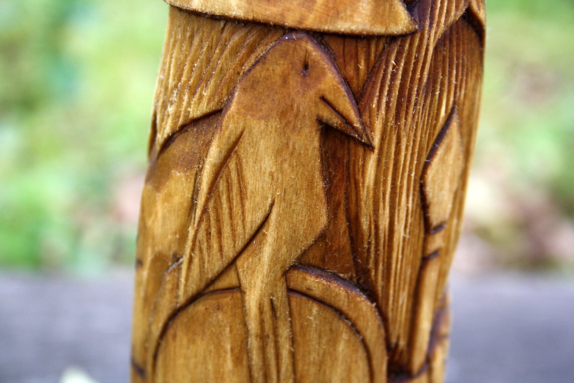Hand Carved Wooden Odin Statue. (8,6 Inches) Norse Vikings God Figurine ...