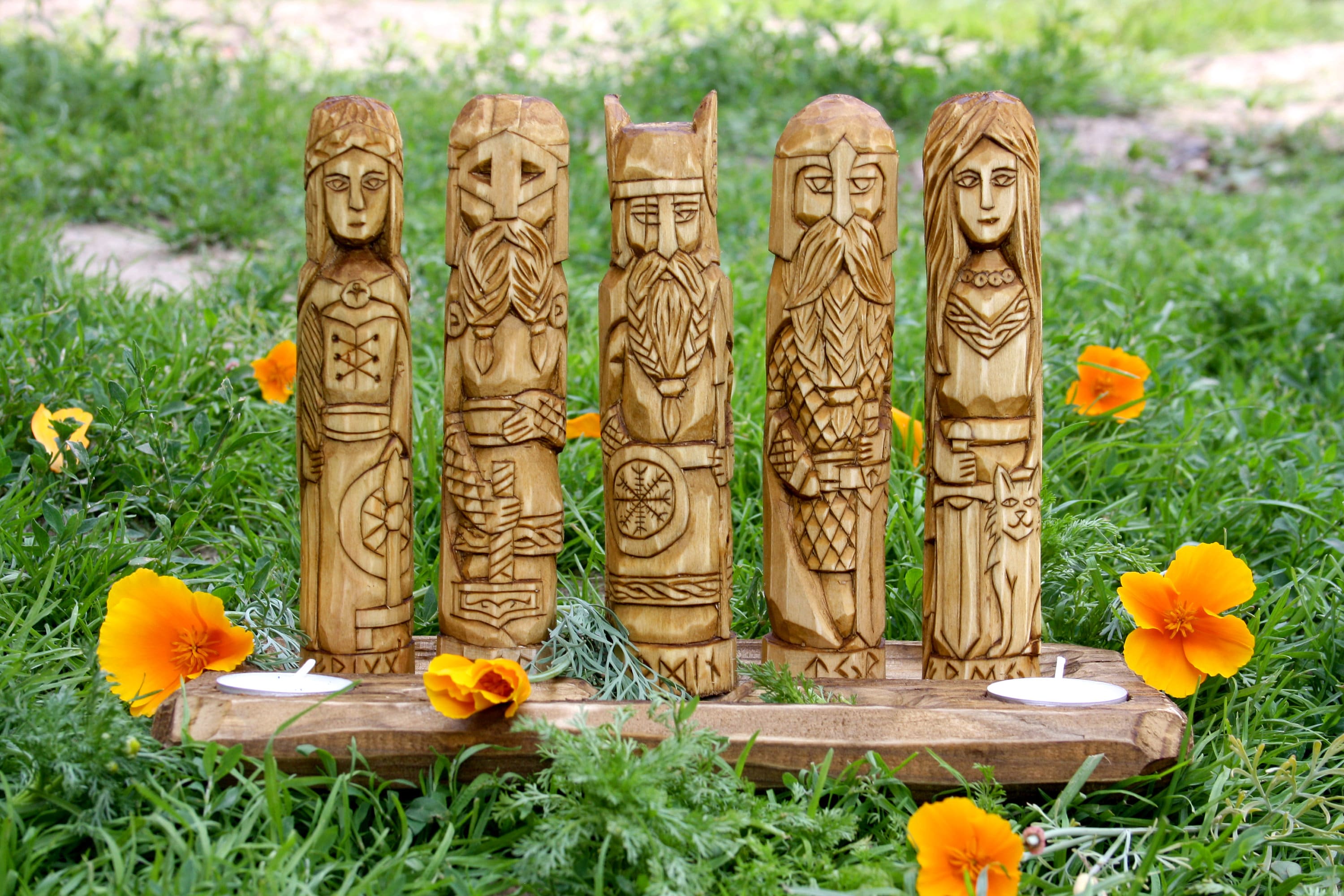 Wooden Altar. Handcrafted Statue. Odin. Freya. Thor. Frigg. - Etsy Canada