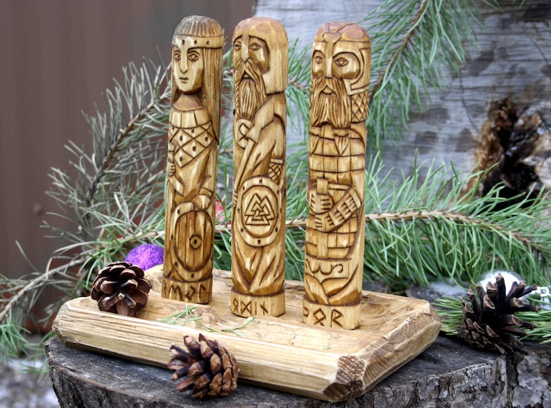 Wooden Altar. Handcrafted Statue. Odin. Freya. Thor. - Etsy
