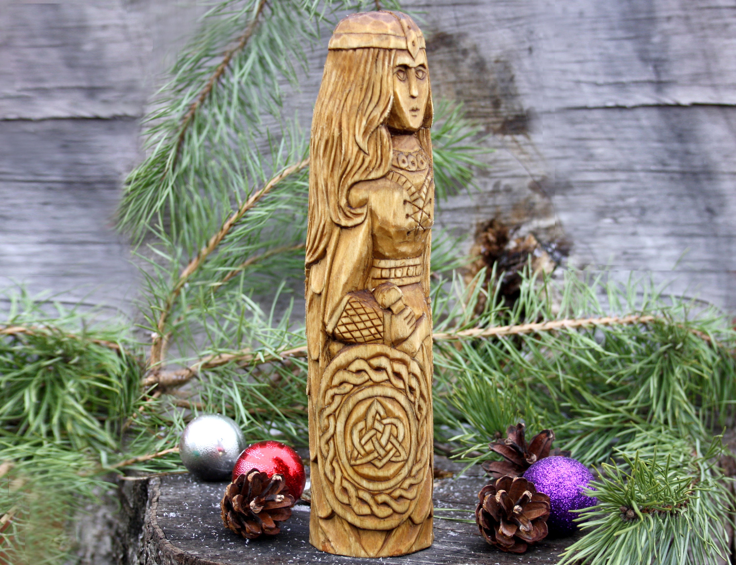 Big Hand Crafted Wooden Statue of Freya. Norse Goddess Freya. - Etsy