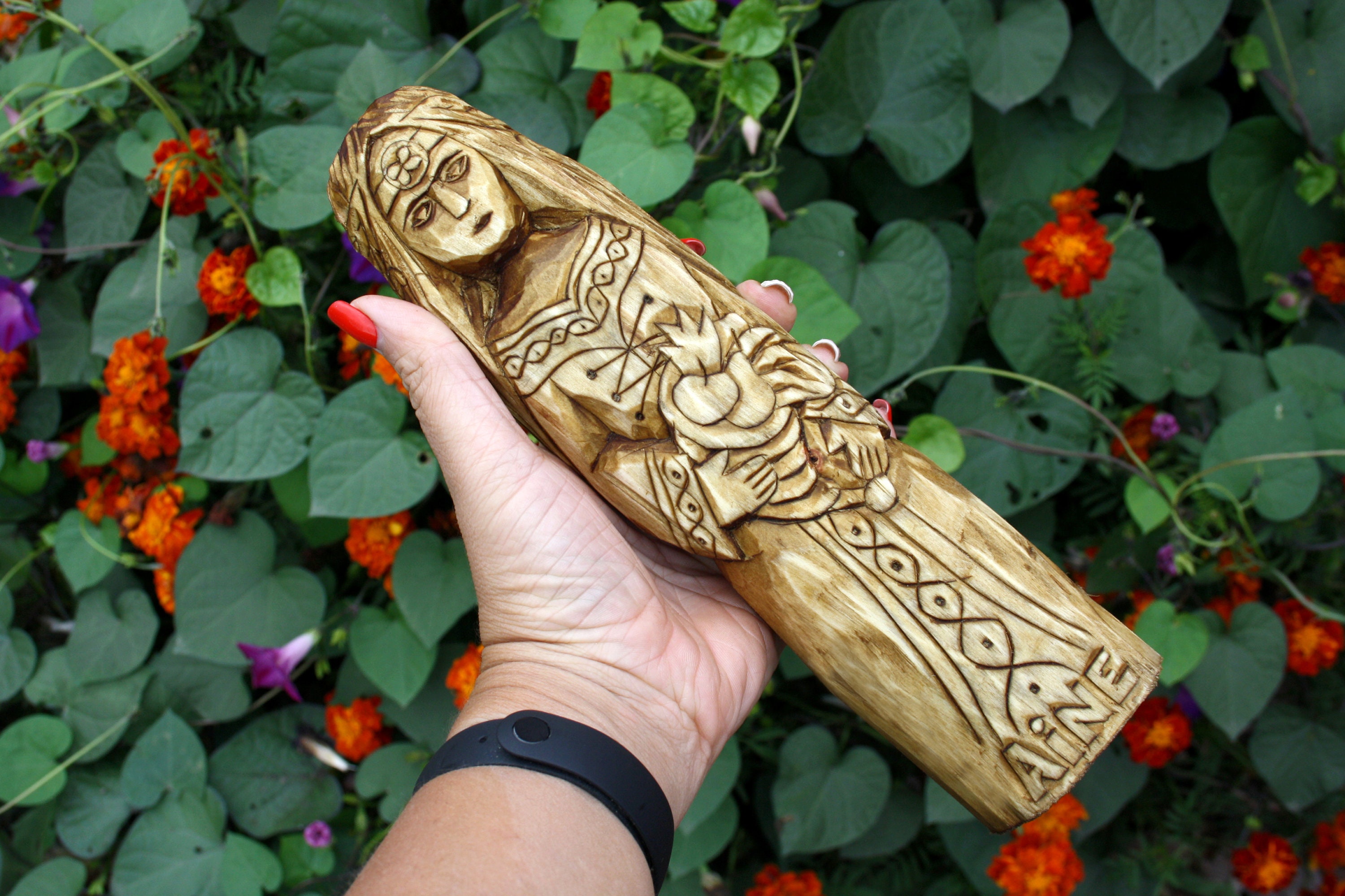 Big wooden statue of AINE. Celtic goddess. Wiccan wicca | Etsy