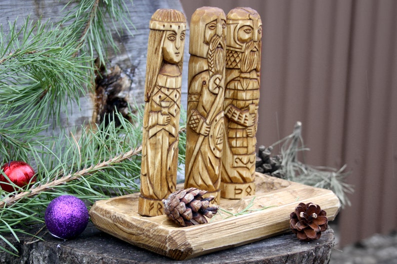 Wooden Altar. Handcrafted Statue. Odin. Freya. Thor. - Etsy