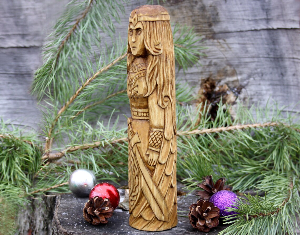 Big Hand Crafted Wooden Statue of Freya. Norse Goddess Freya. - Etsy
