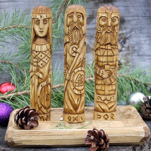 Wooden Altar. Handcrafted Statue. Odin. Freya. Thor. - Etsy