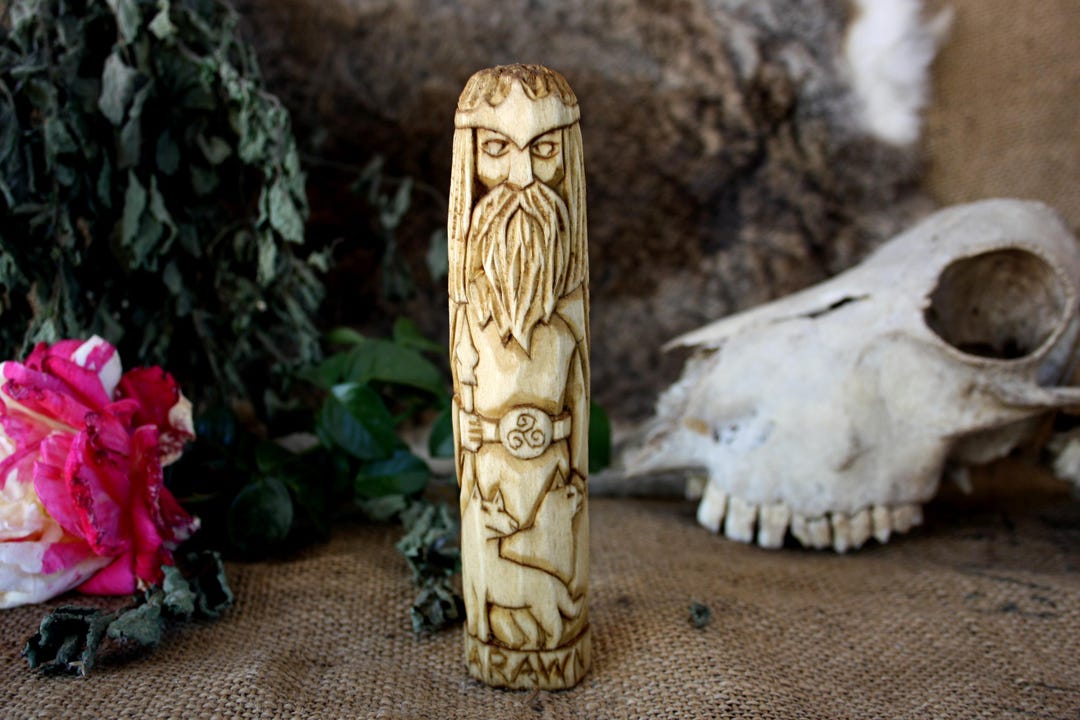 Hand Carved Arawn Statue: Celtic God Linden Wood Figurine - Etsy