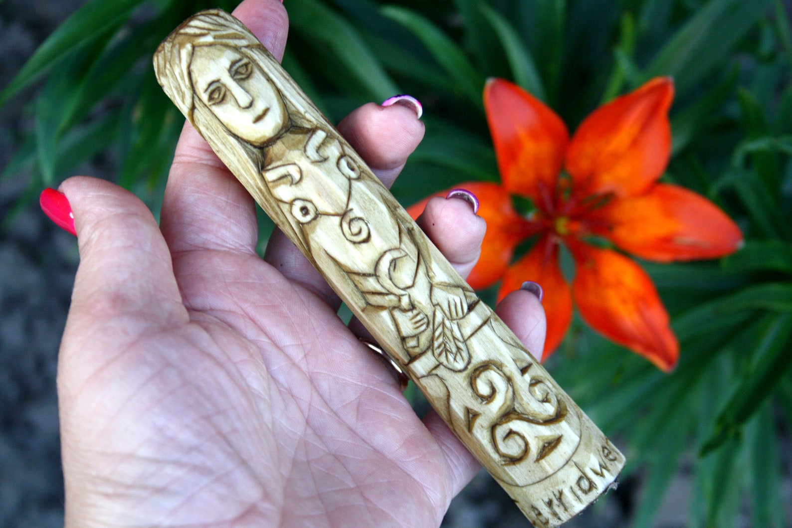 Goddess CERRIDWEN. Celtic Goddess. Wooden Statue Cerridwen. Wiccan ...