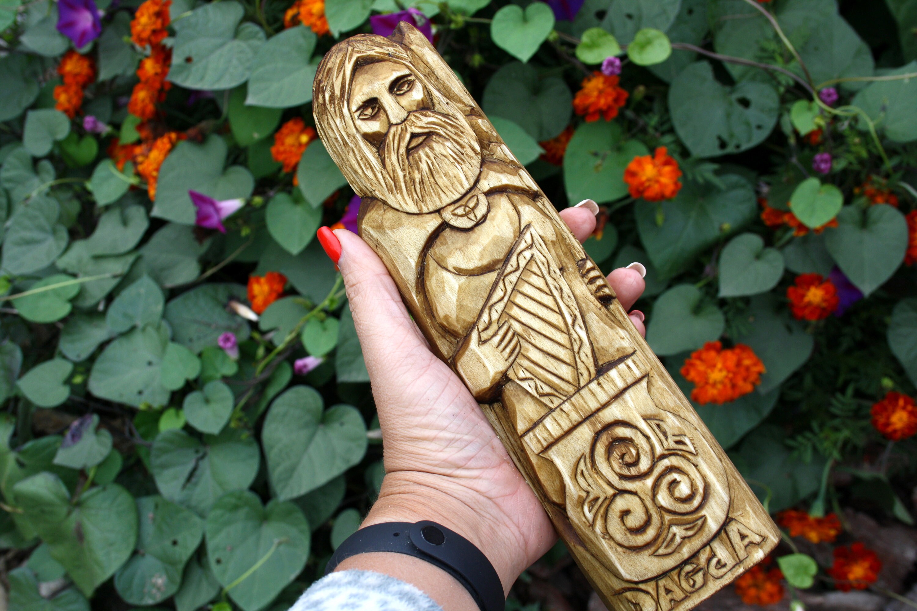 Big wooden statue of DAGDA. Celtic god. Wiccan wicca altar | Etsy