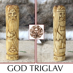 Slavic Gods and Goddess - TRIGLAV, PROVE and SIDA. Wooden Gods. Small ...
