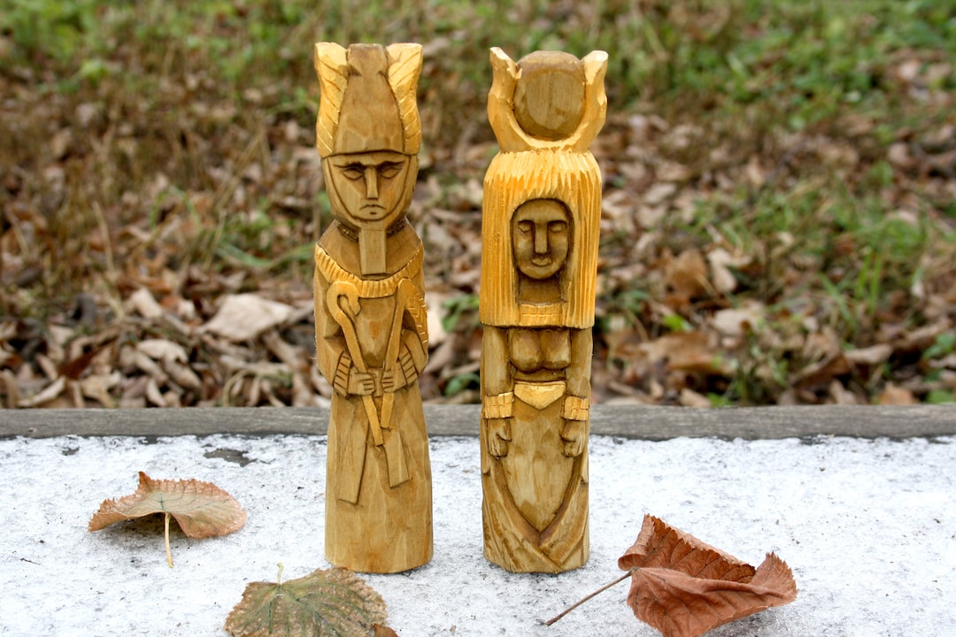 Wooden Osiris and Isis, Egyptian Gods, Pagan Gods, Egypt, Mythology ...